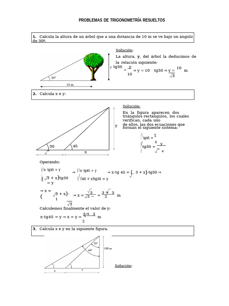 Ejercicio de Trigonometria | PDF | Trigonometría | Triángulo