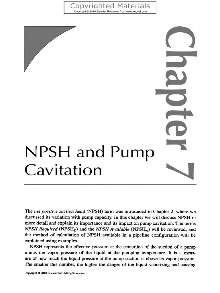 NPSH Pump: Cav N | PDF | Pump | Continuum Mechanics