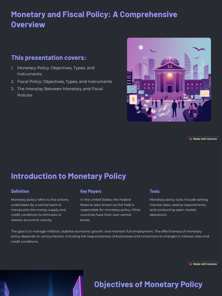 Monetary and Fiscal Policy A Comprehensive Overview | PDF | Fiscal ...