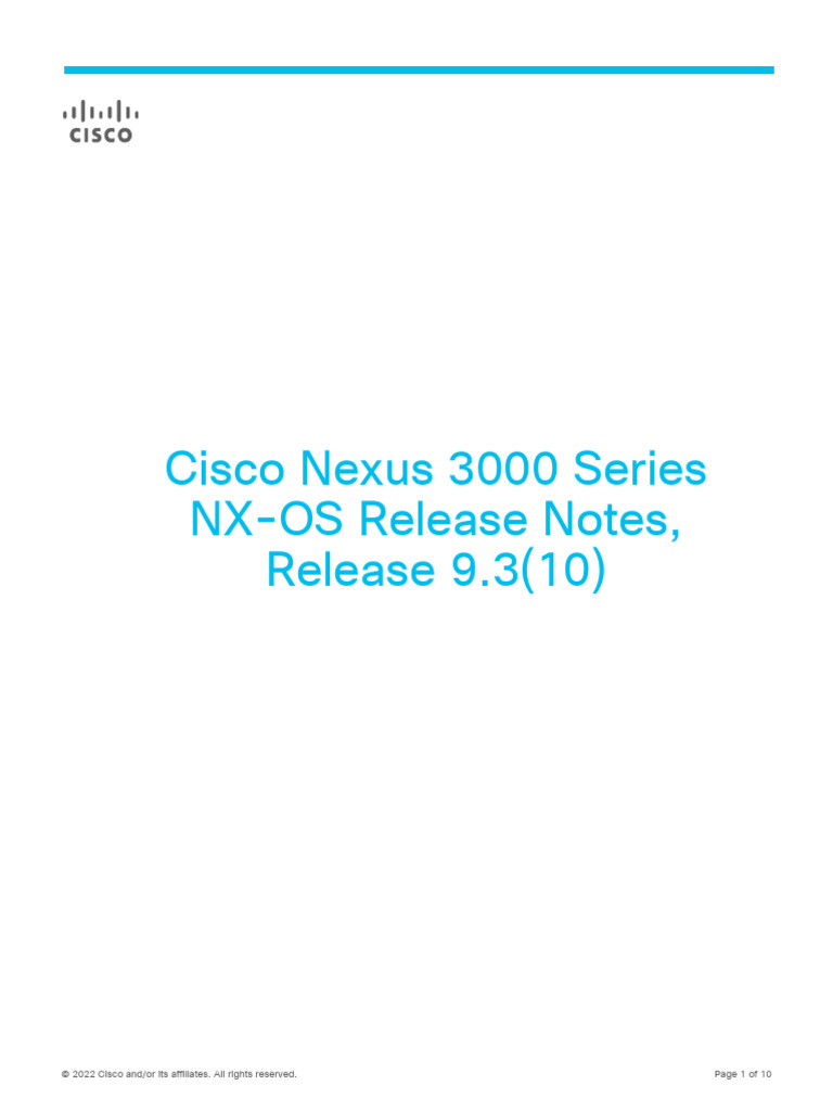 Cisco Nexus 3000 Nxos Release Notes 9310 | PDF | Computer Networking ...