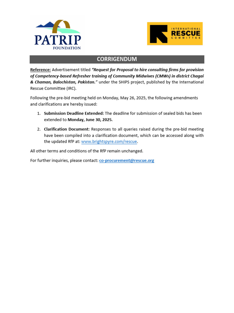Job - CORRIGENDUM To The Tender Advertisement | PDF
