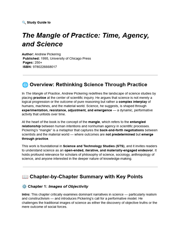 Pickering Mangle Summery | PDF | Science | Scientific Method