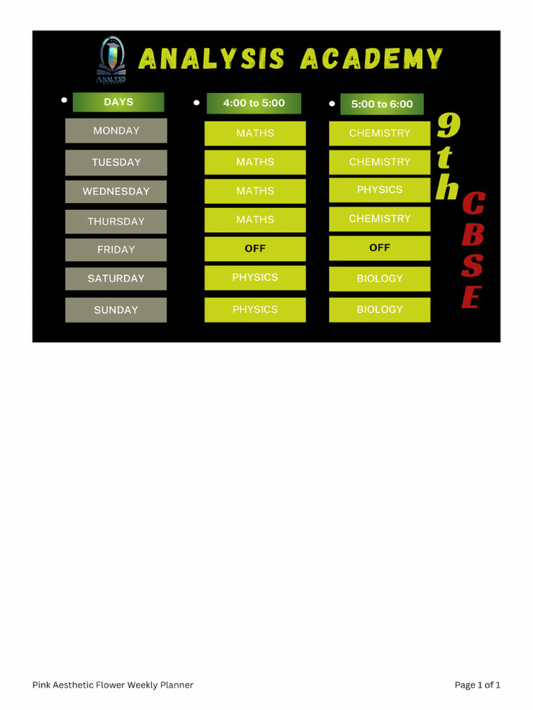 9th CBSE Time Table | PDF