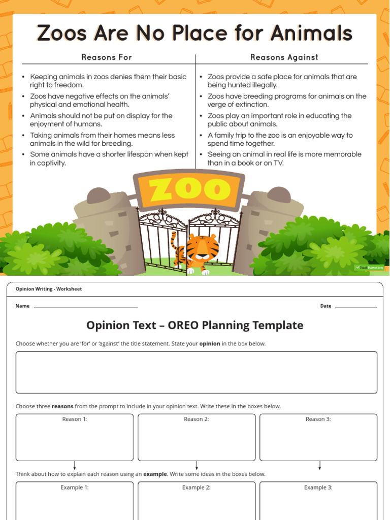 1 Opinion Texts Writing Task Zoos Are No Placefor Animals Adobe Reader ...