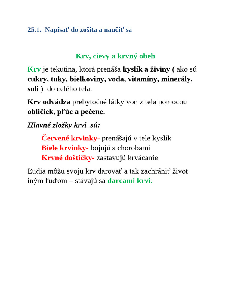 KRV - Poznamky 25.1. | PDF