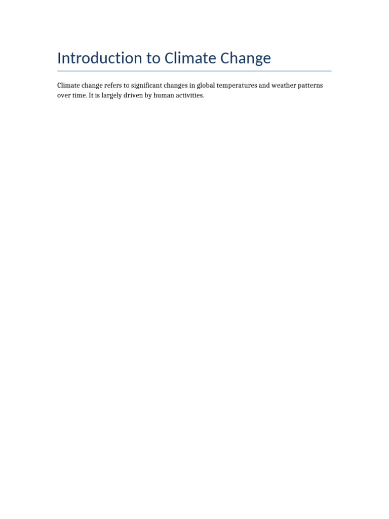 Introduction To Climate Change | PDF