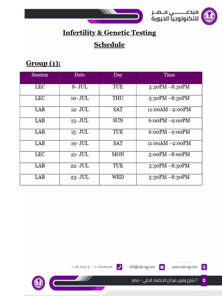 IVF & Genetic Test Schedule G 1 | PDF