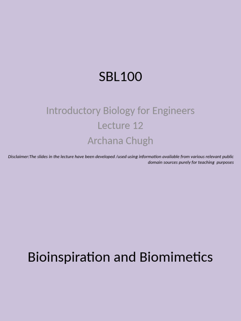 Biomimetics and Bioinspiration | PDF | Life Sciences | Biology