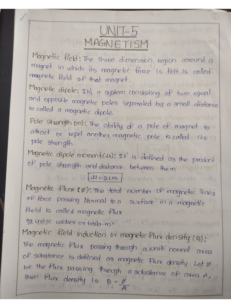 Unit - 5 Magnetism | PDF