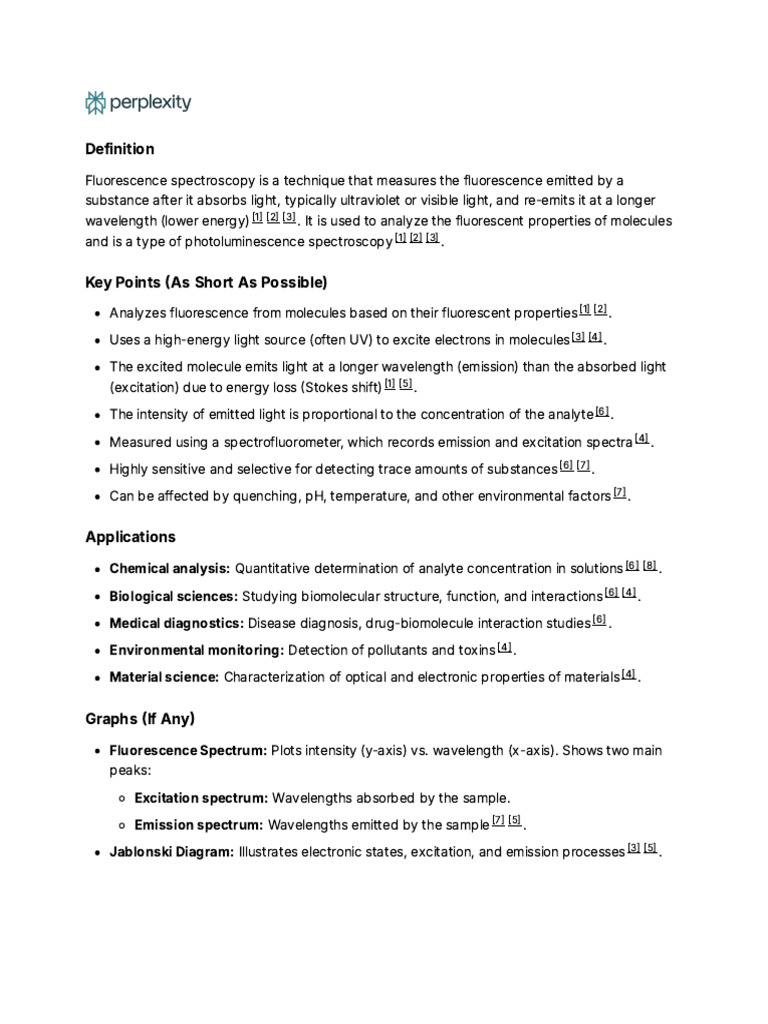 Fluorescence Spectroscopy Overview | PDF | Fluorescence | Fluorescence ...