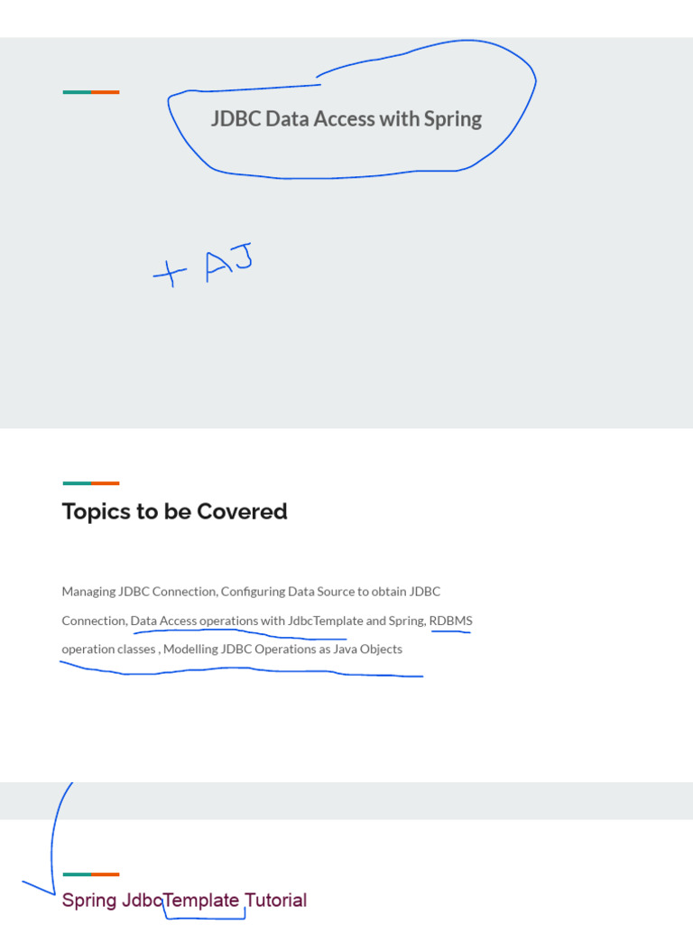Spring JDBC Data Access Guide | PDF