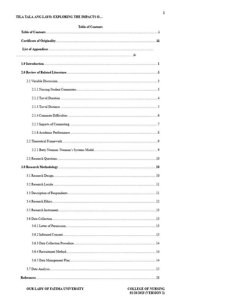 Study Protocol (Manuscript Chapter 1-3) VERSION 2 | PDF | Commuting | Stress (Biology)
