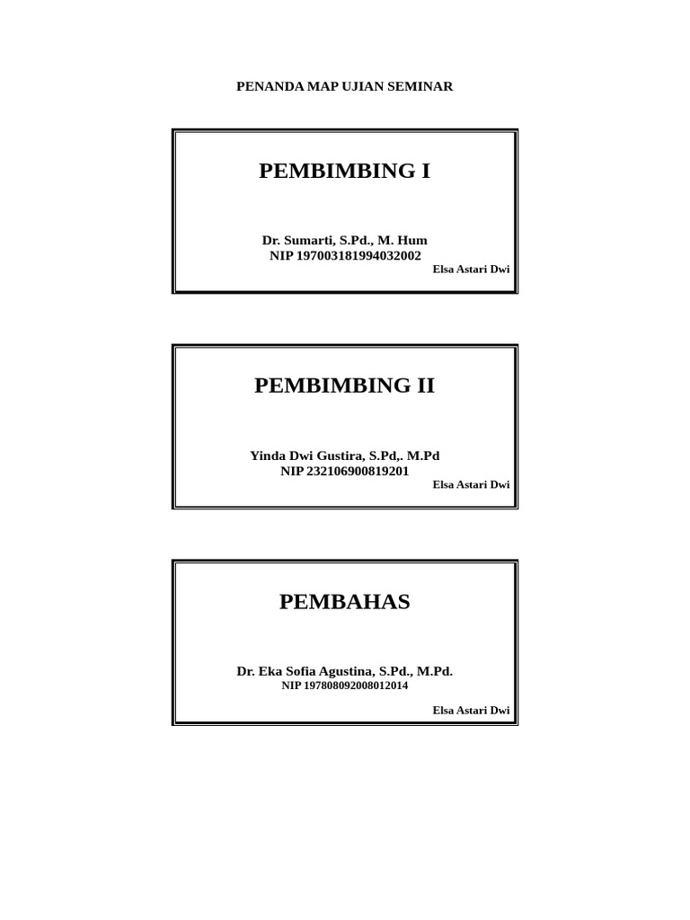 Penanda Map Ujian Seminar | PDF
