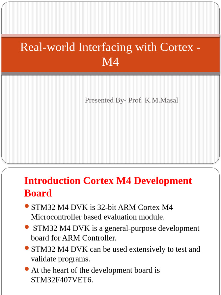 Unit 5 - Real World Interfacing Cortex m4 Development Board | PDF ...