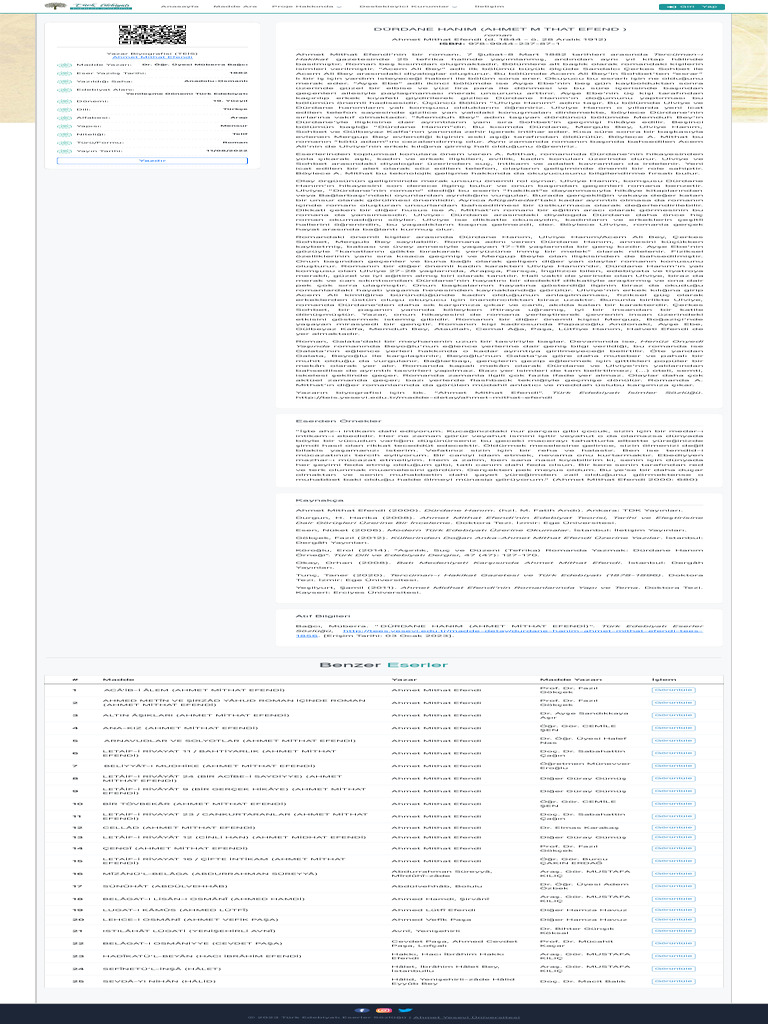 Durdane Hanim Ahmet Mithat Efendi | PDF