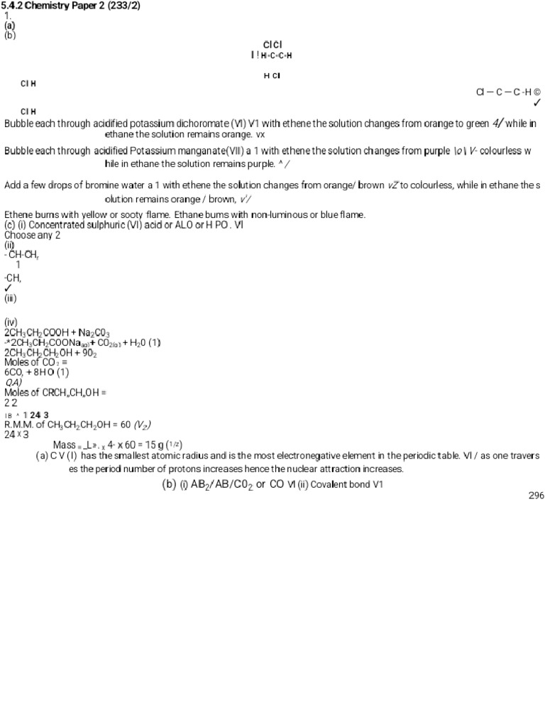 2012 Kcse Chemistry Paper 2 Ms Word 093634 Phoenix | PDF