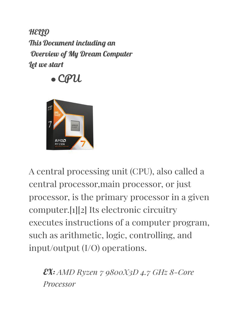 My Dream Computer | PDF