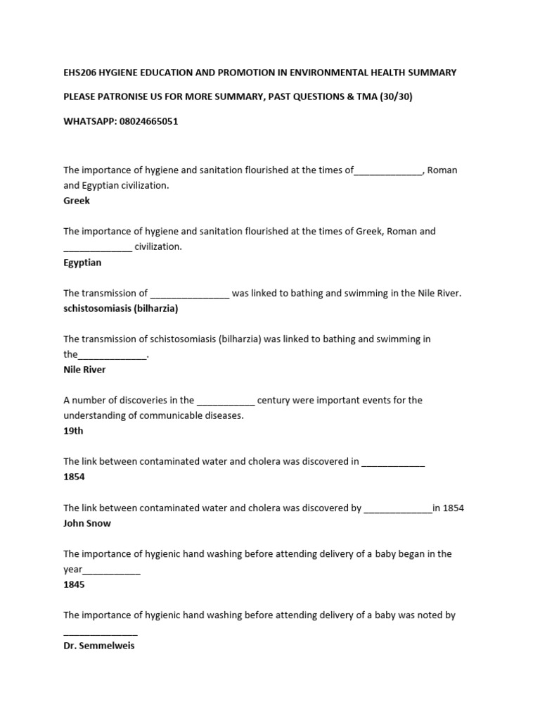 Hygiene Education in Environmental Health | PDF | Pollution | Sanitation