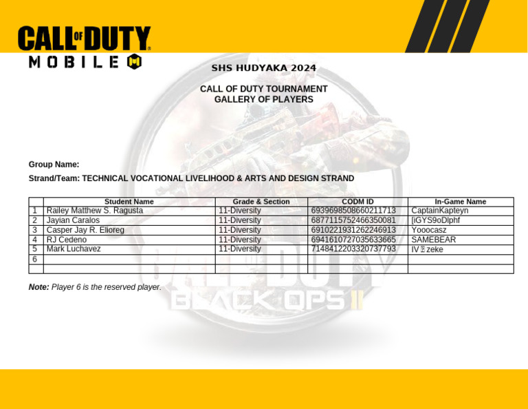 TVL Ad Codm Entry Sheet | PDF