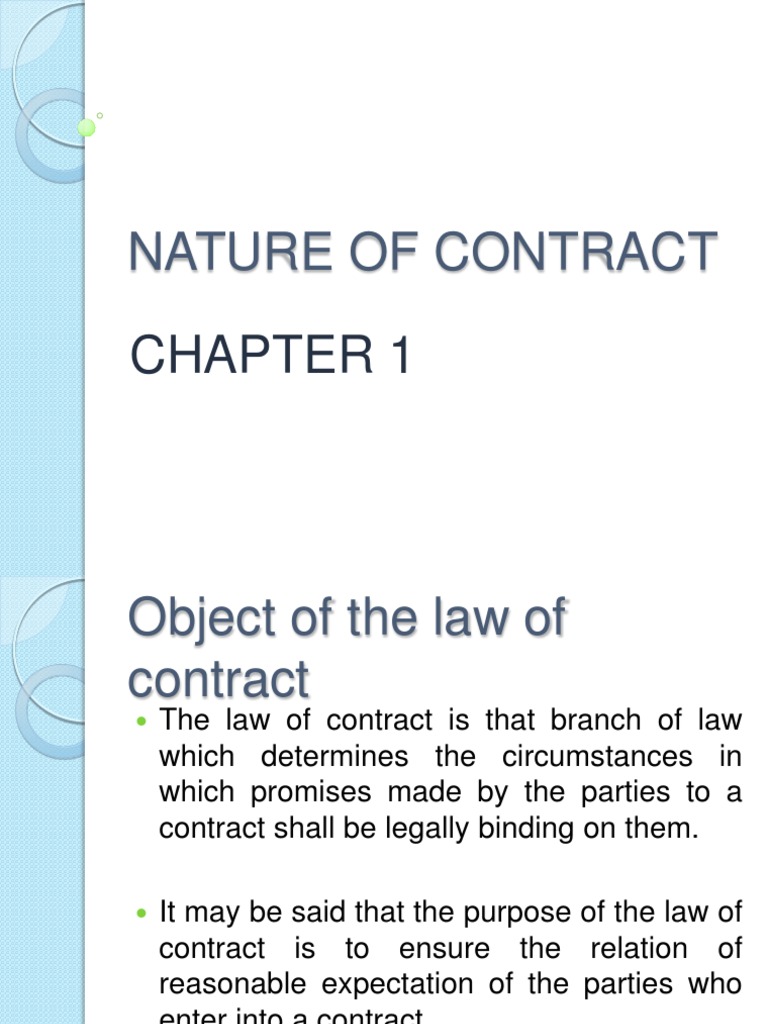 Nature of Contract | PDF | Consideration | Offer And Acceptance