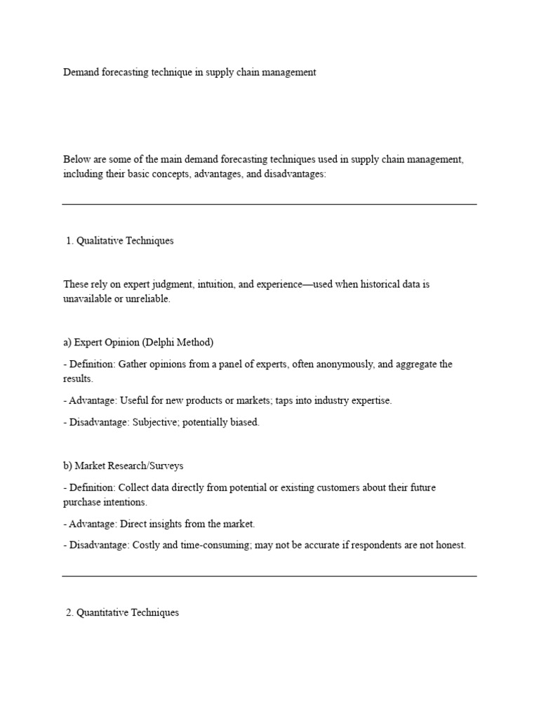 Demand Forecasting Techniques | PDF | Forecasting | Dependent And Independent Variables