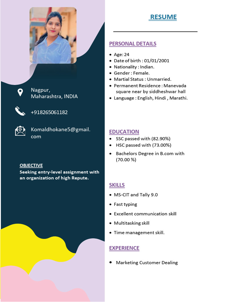 Resume Komal Dho Kane | PDF