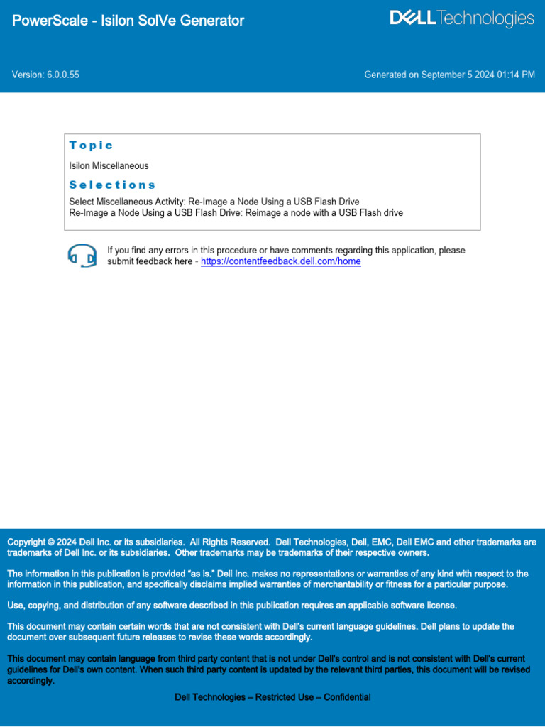 PowerScale - Isilon - Isilon Miscellaneous-Re-Image A Node Using A USB ...