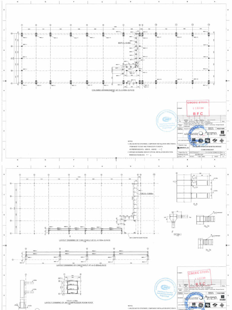 Stamped Shop Drawing - Steel Structure - Workshop | PDF