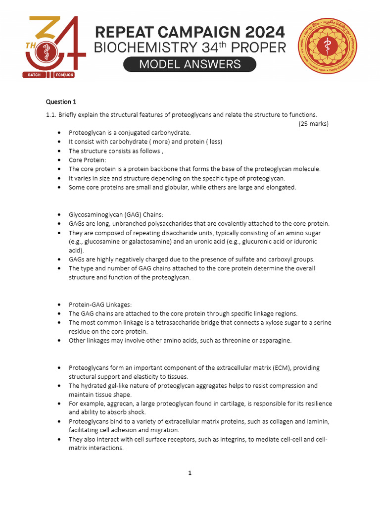 34th Batch Proper Biochemistry Paper Model Answers | PDF | Thyroid Stimulating Hormone | Thyroid