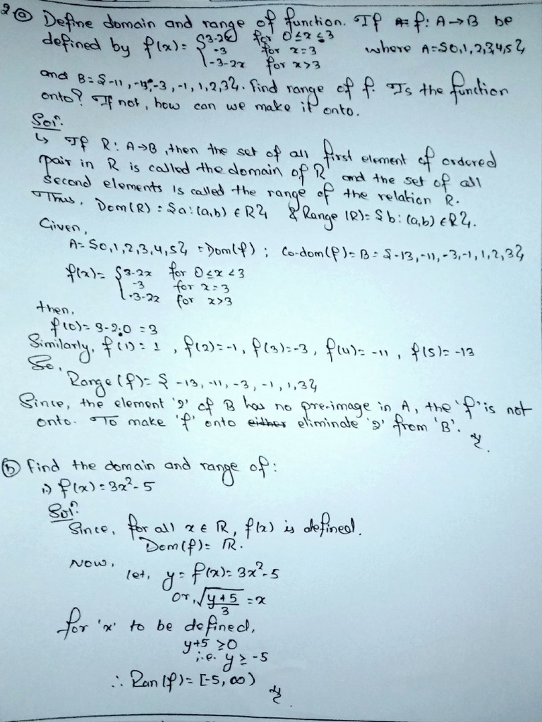 Solution set-II - Relation and Function | PDF