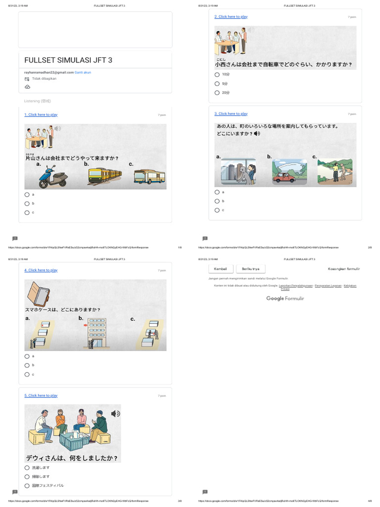 Fullset Simulasi JFT 3: Listening | PDF | Chess Theory | Chess Openings