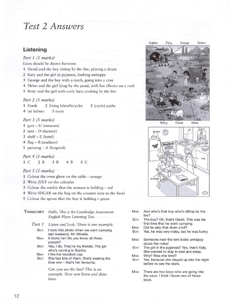 Flyers 3 - 2019 - Answer Keys-Test-2 | PDF