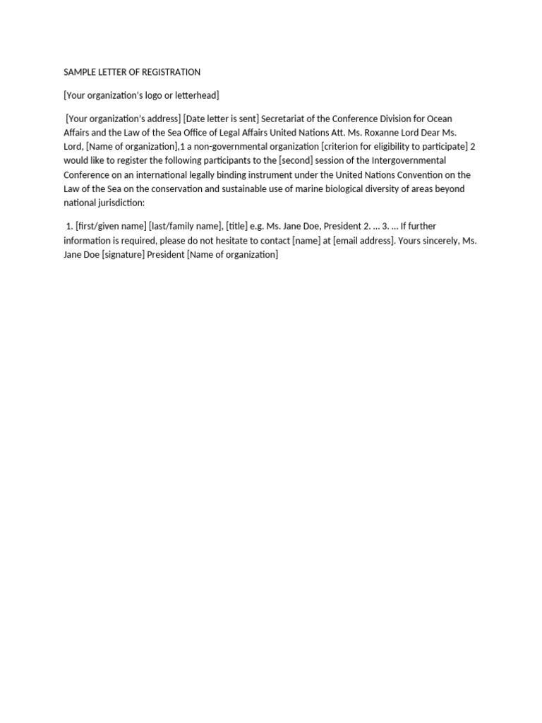 NGO Registration Letter Template | PDF