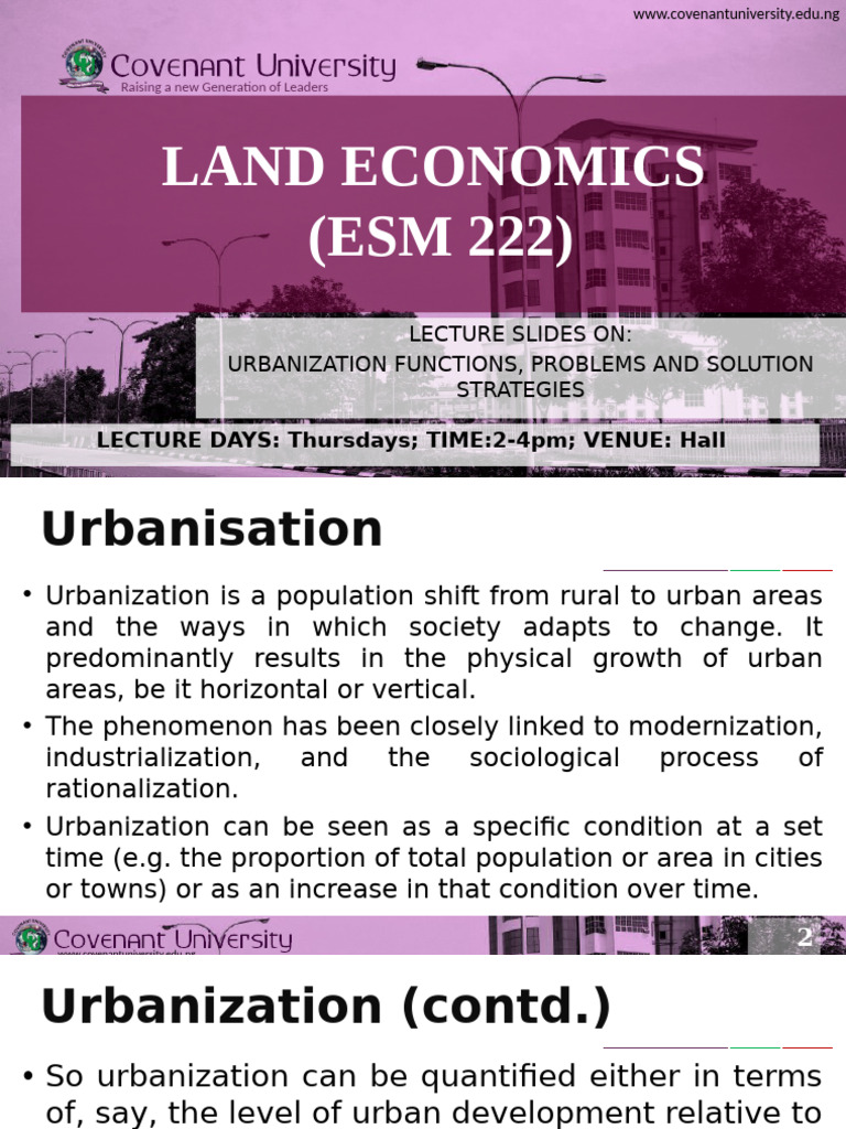 Urbanization Functions | PDF | Urbanization | Slum