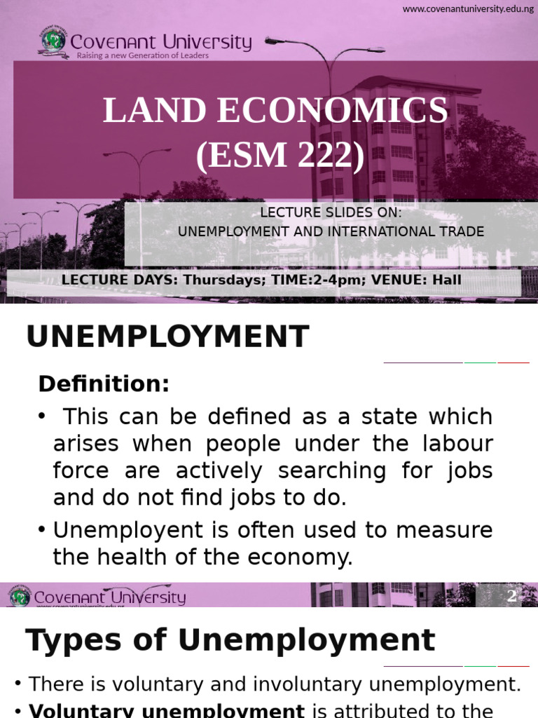 Unemployment and International Trade | PDF | Unemployment | Labour ...
