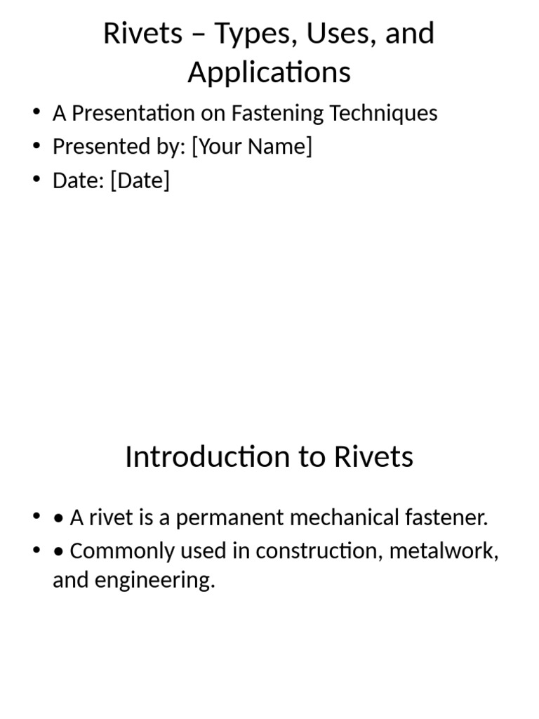Rivets Presentation | PDF