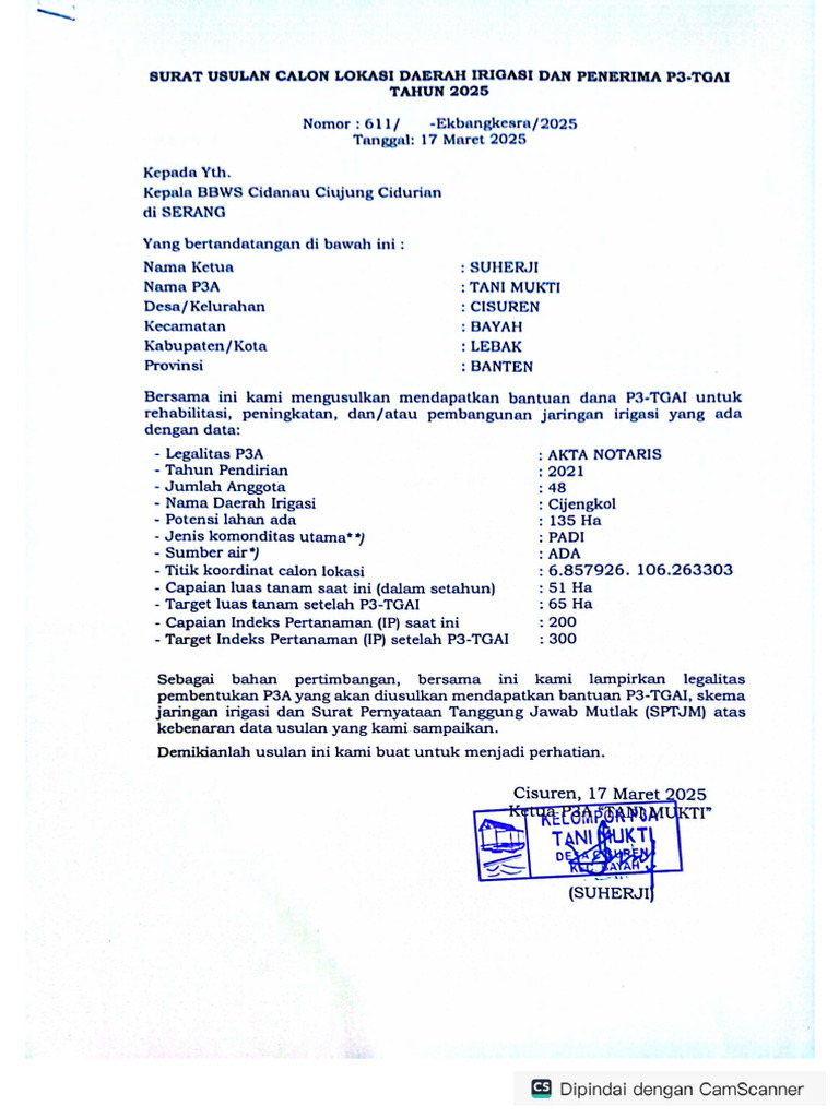 SPTJM & Skema P3A Tani Mukti | PDF