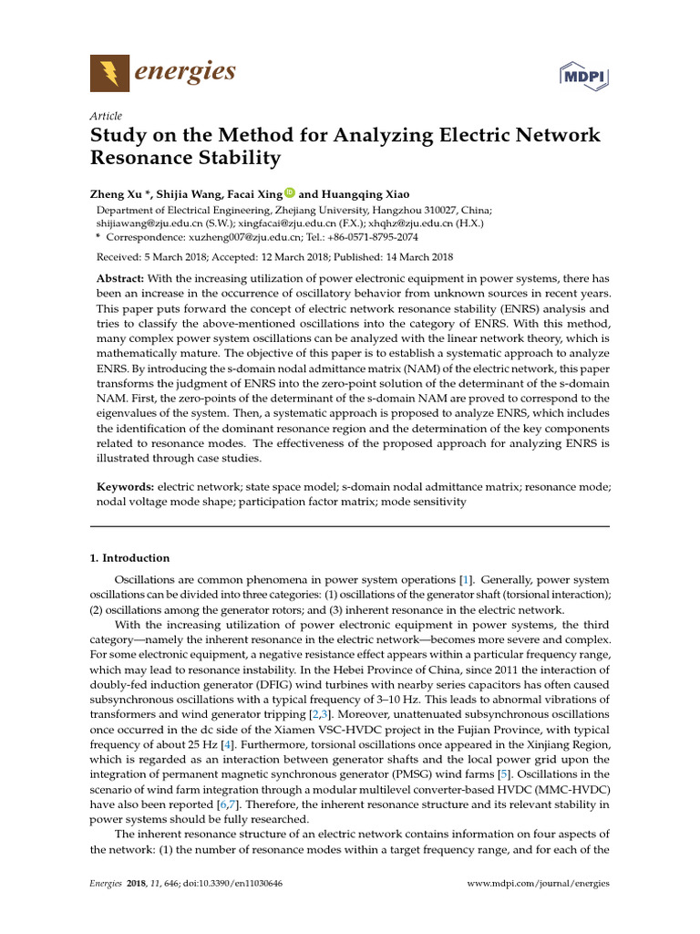Study On The Method For Analyzing Electric Network | PDF | Resonance ...
