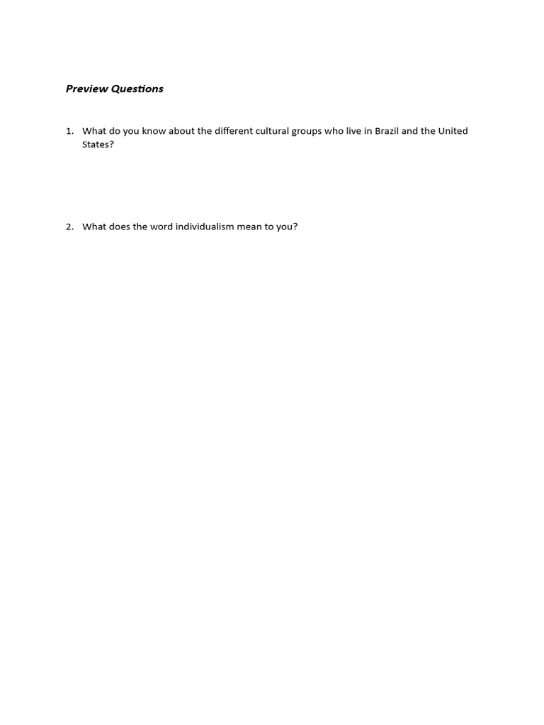 Preview Questions Brazil United States | PDF