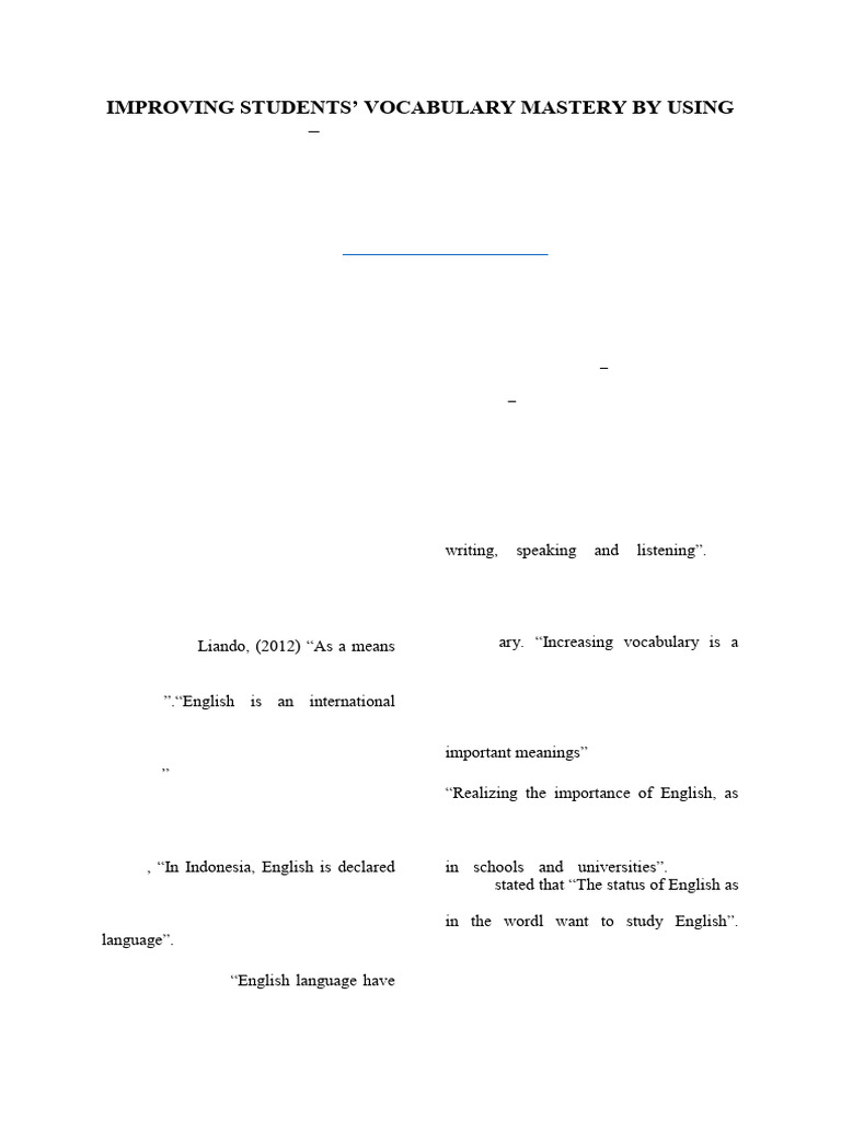 Improving Students' Vocabulary Mastery by Using Quizizz Game-Basedlearning at Junior High School ...