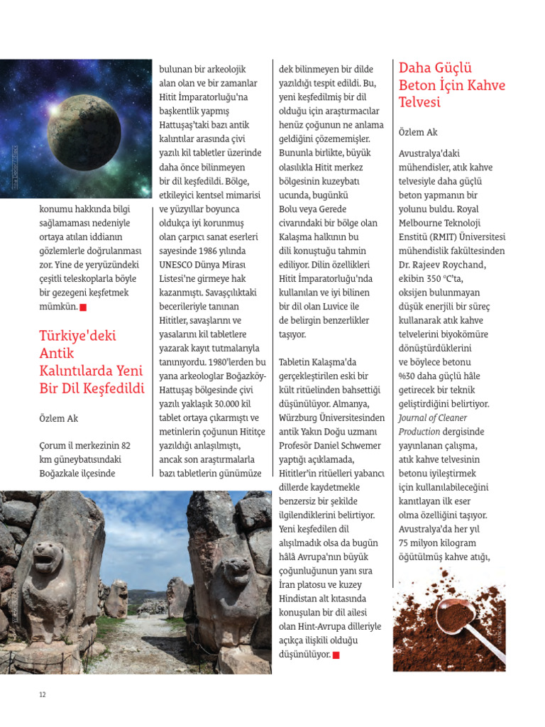 Haberler - Türkiye'Deki Antik Kalıntılarda Yeni Bir Dil Keşfedildi | PDF