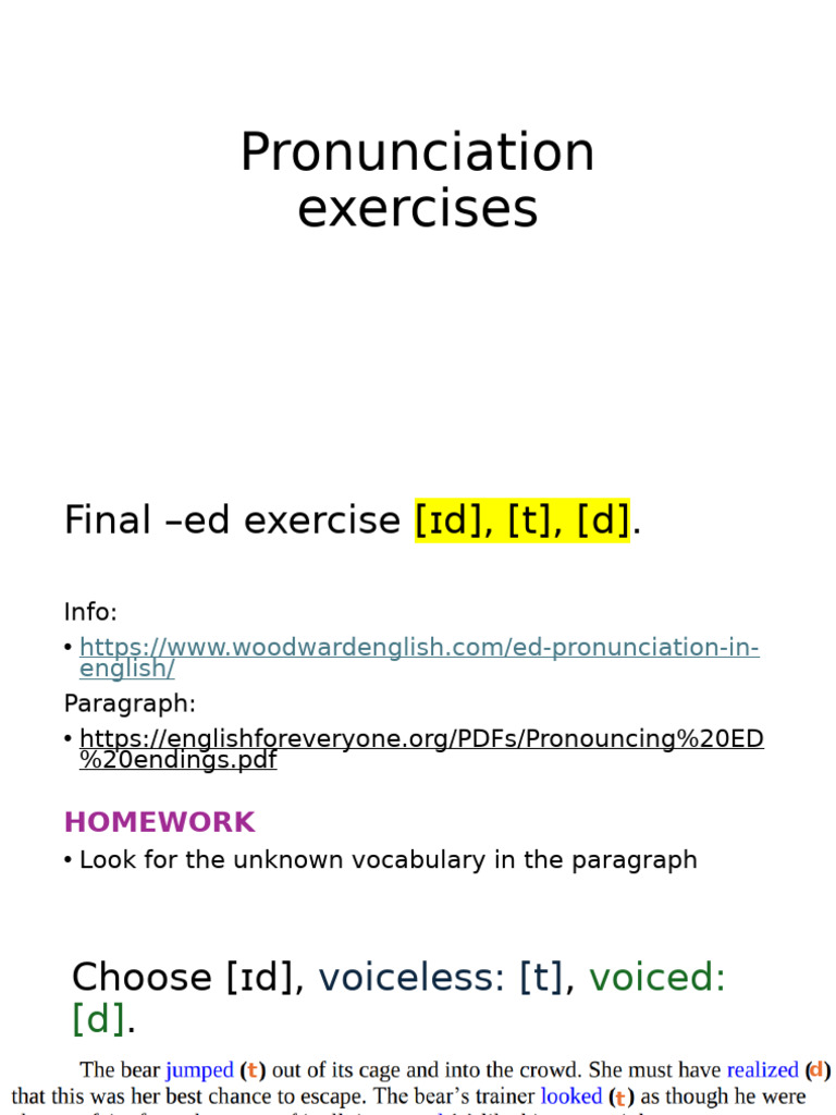 Final - Ed Pronunciation and Adjectives Ending in - Ed or - Ing | PDF