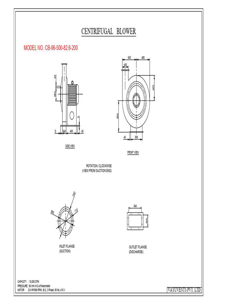 Centrifugal Blower Specifications CB-96 | PDF