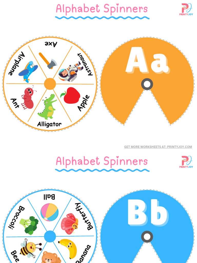 Free Printable Alphabet Spinners PDF | PDF