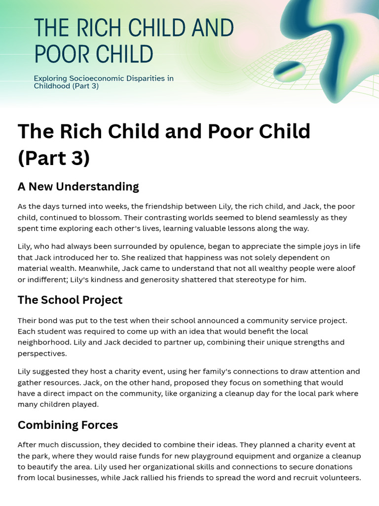 The Rich Child and Poor Child (Part 3) | PDF | Behavioural Sciences ...