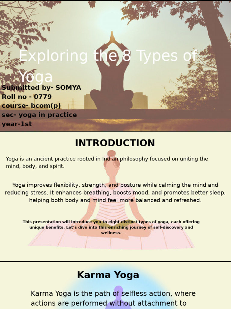 Eight Types of Yoga Explained | PDF | Yoga | Asana
