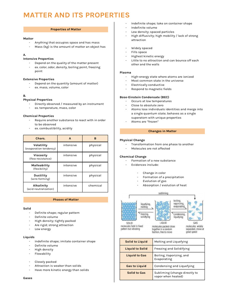 #1 Matter and Its Properties | PDF | Mixture | Matter