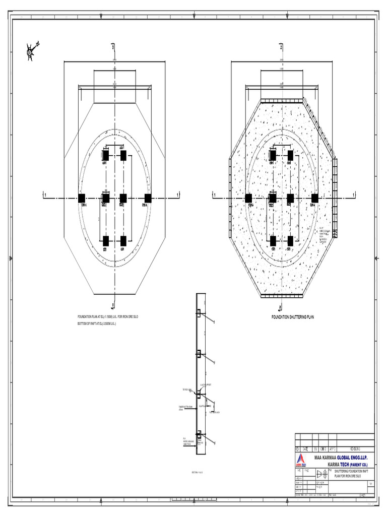 Foundation Shuttering Plan for Silo | PDF | Plywood | Wood