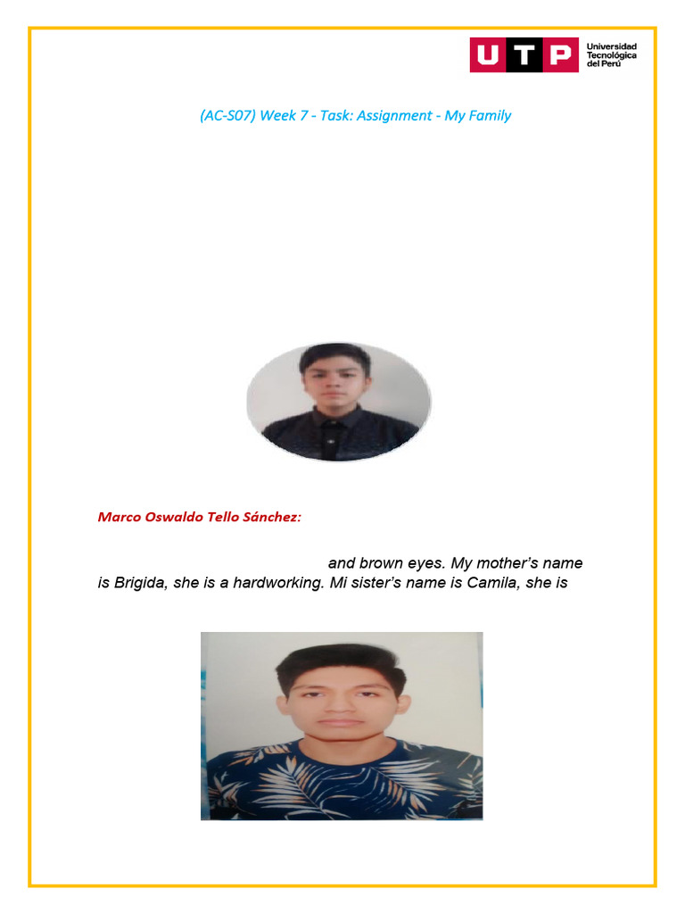 (AC-S07) Week 7 Task Assignment My Family | PDF