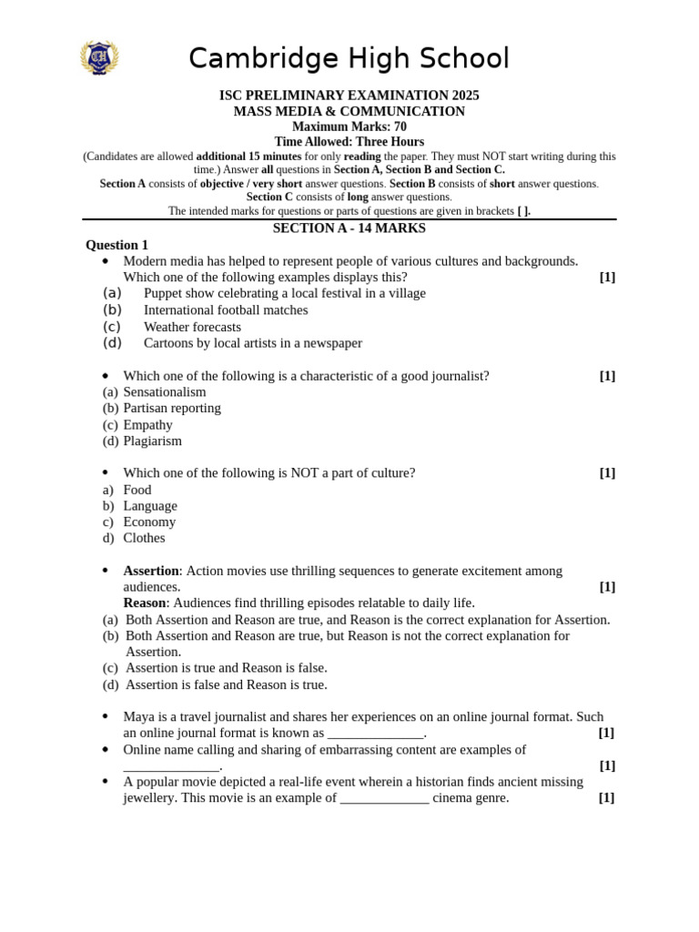 Preliminary Paper Mass Comm | PDF | Technological Convergence | Human ...